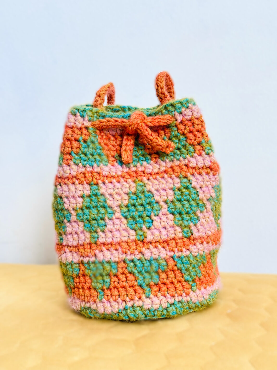 GeoPrint Drawstring Crochet Bag- Free Tapestry Crochet Pattern - Yarn ...