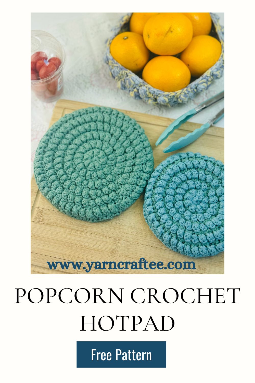Popcorn Crochet Hotpad- Free Crochet Pattern - Yarn Craftee