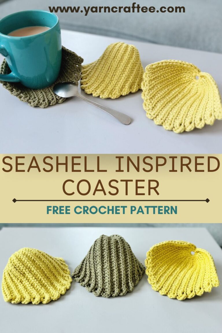 Seashell Inspired Crochet Coaster- Free Pattern - Yarn Craftee